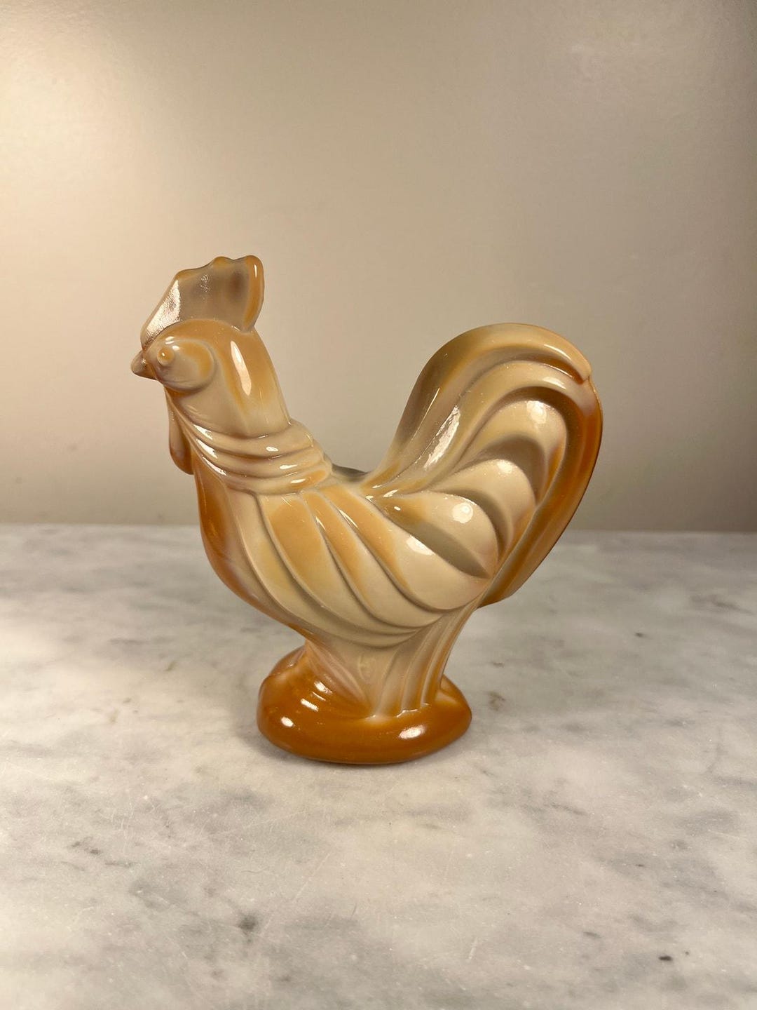 Fenton Art Glass 100th Anniversary Caramel Chocolate Slag Rooster ...