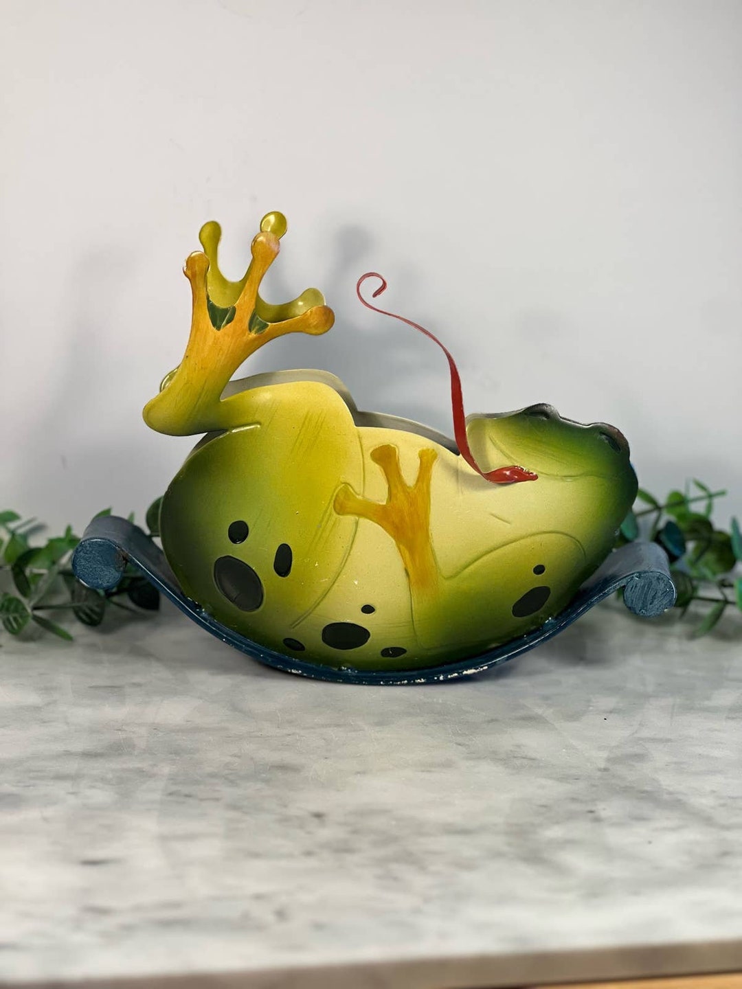 Lucky Frog! Vintage Metal Rocking Frog - Etsy