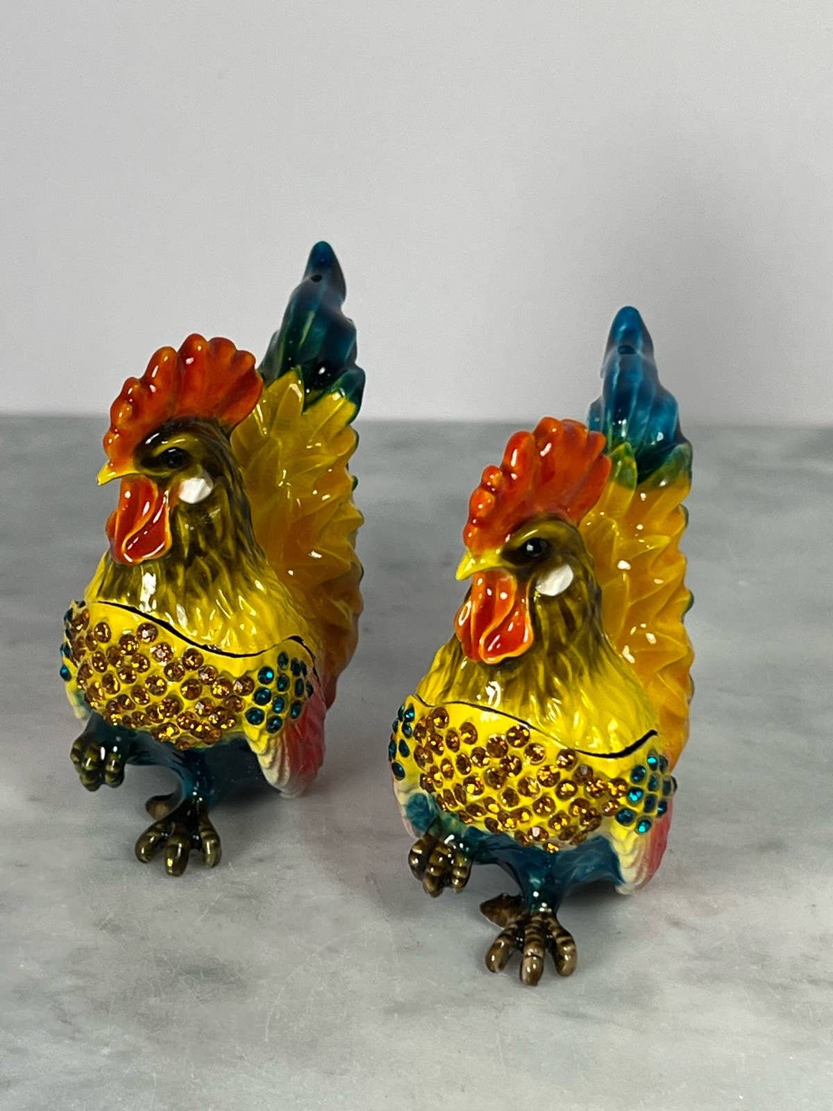 Pair of Vintage Rooster Trinket Boxes - Etsy