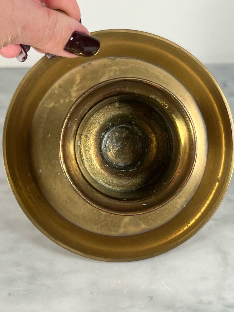 Vintage Brass Chamber Candlestick Holder - Etsy