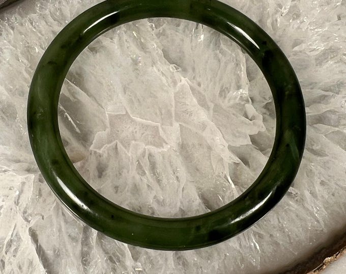 Vintage Jade Bangle Bracelet Deep Green - Etsy