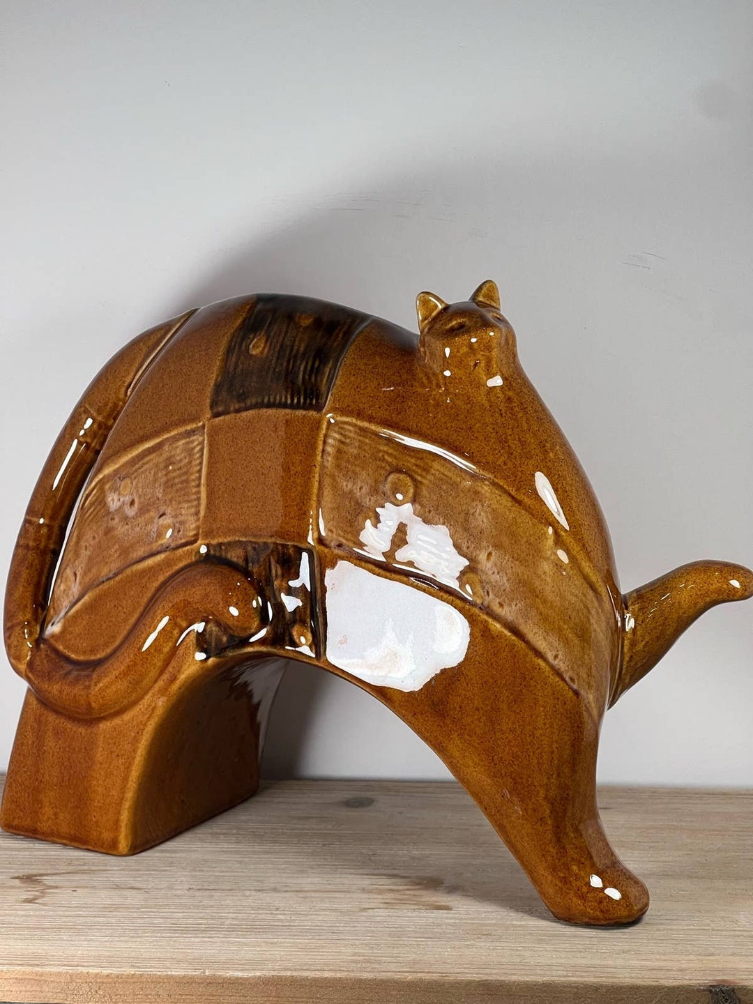 Vintage MCM Ceramic Fat Cat Sculpture - Etsy