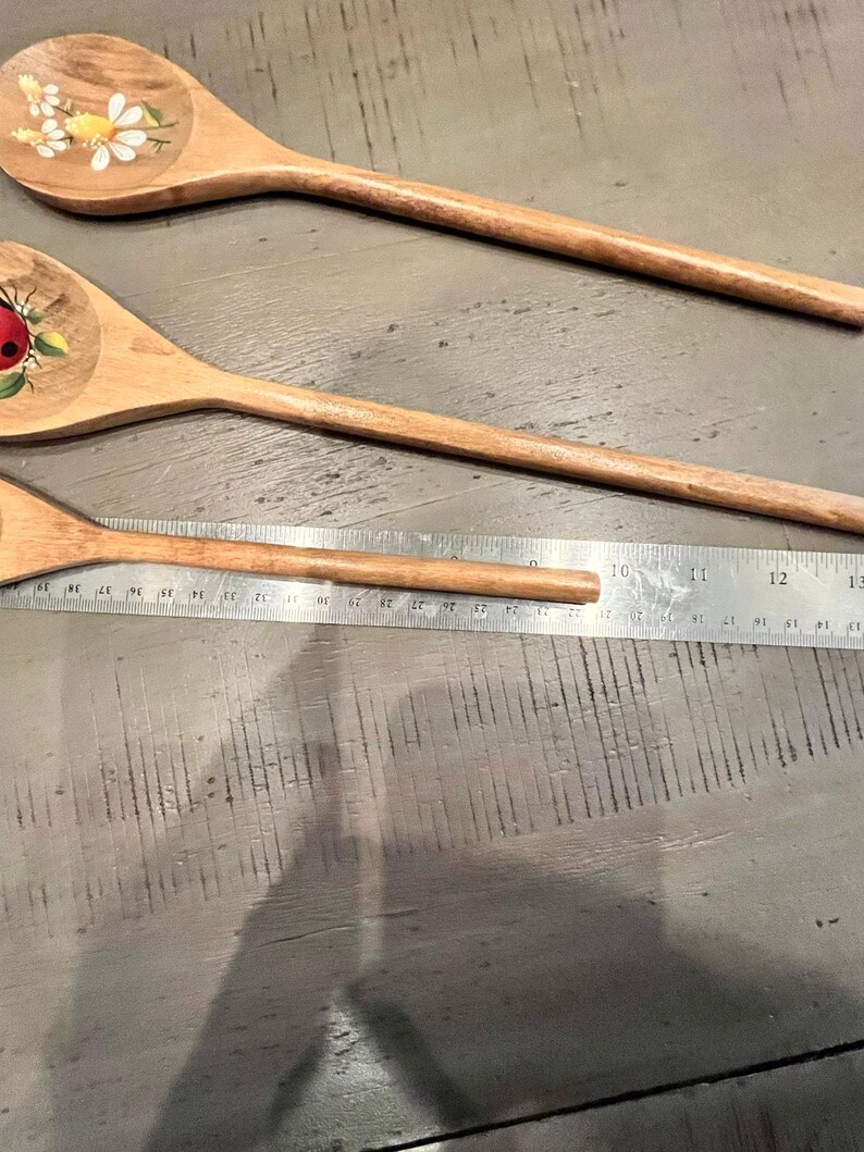 Vintage Painted Wooden Spoons Lady Bug Flowers Bird - Etsy
