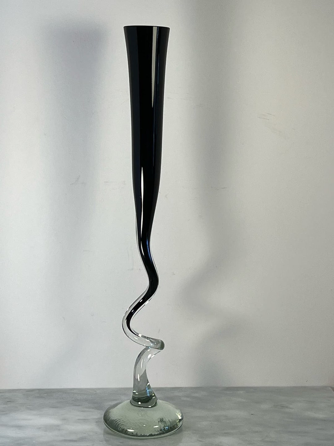 Vintage Jozefina Kronos Black Blown Vase - Etsy