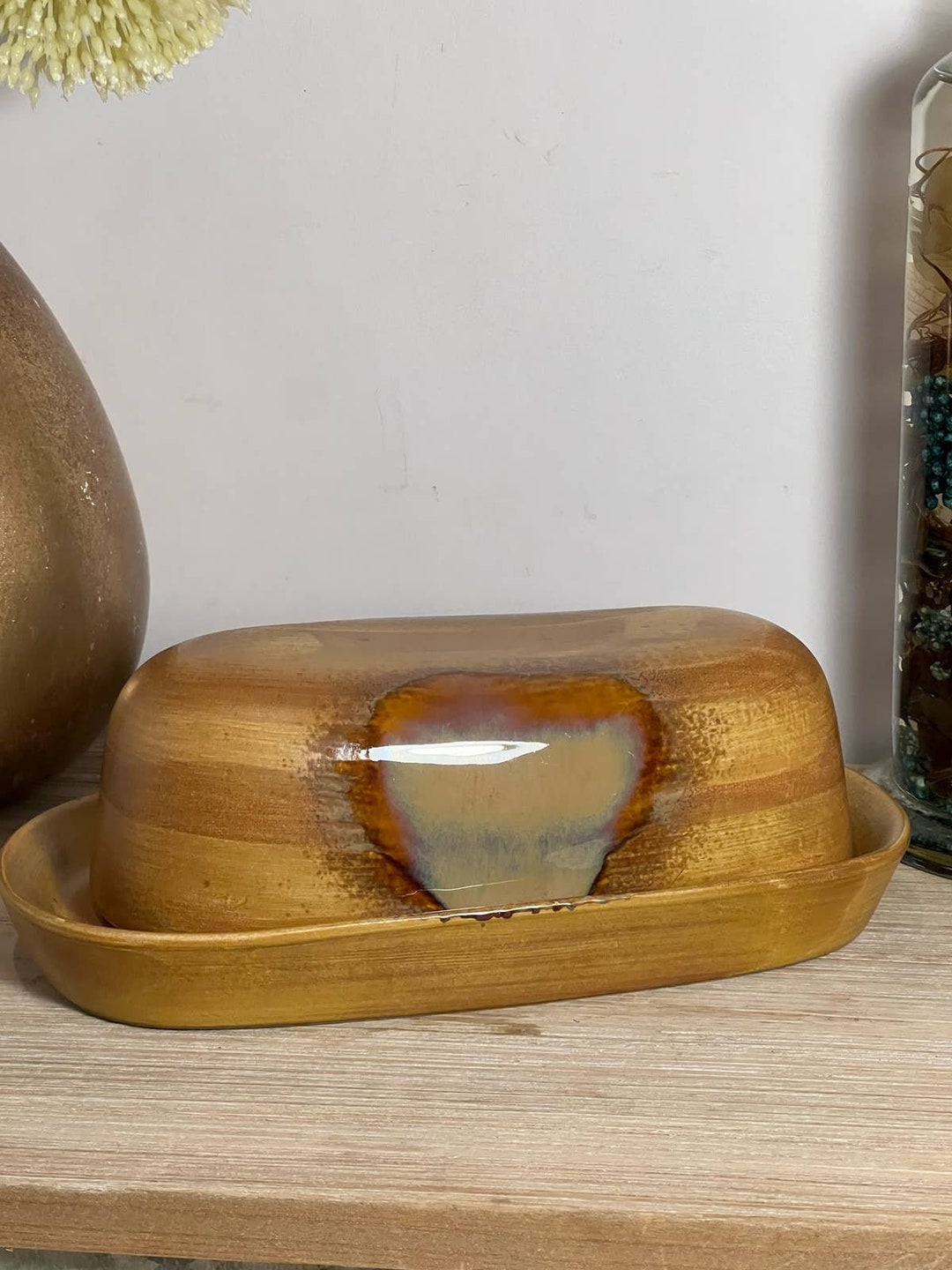 Sango Splash Brown Stoneware Butter Dish Retired - Etsy