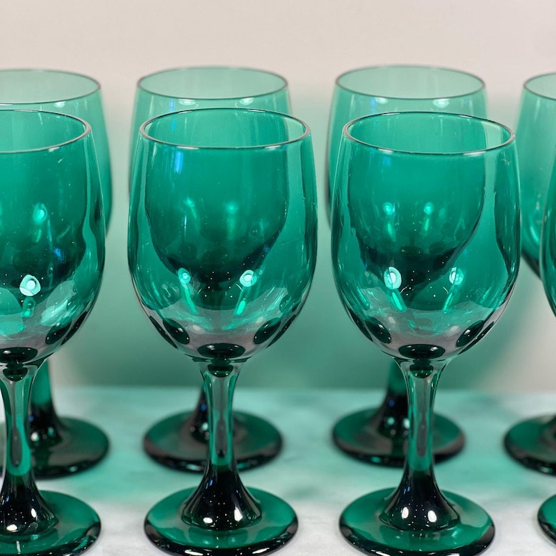 Libby Wine Glass Green - Etsy