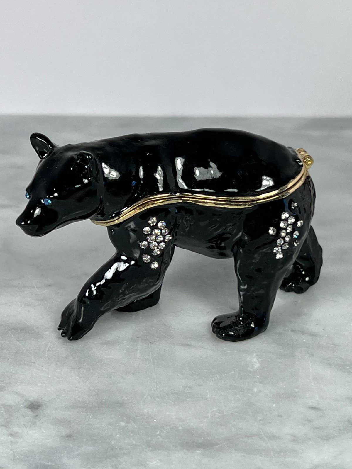 Vintage Ciel Jeweled Bear Trinket Box - Etsy