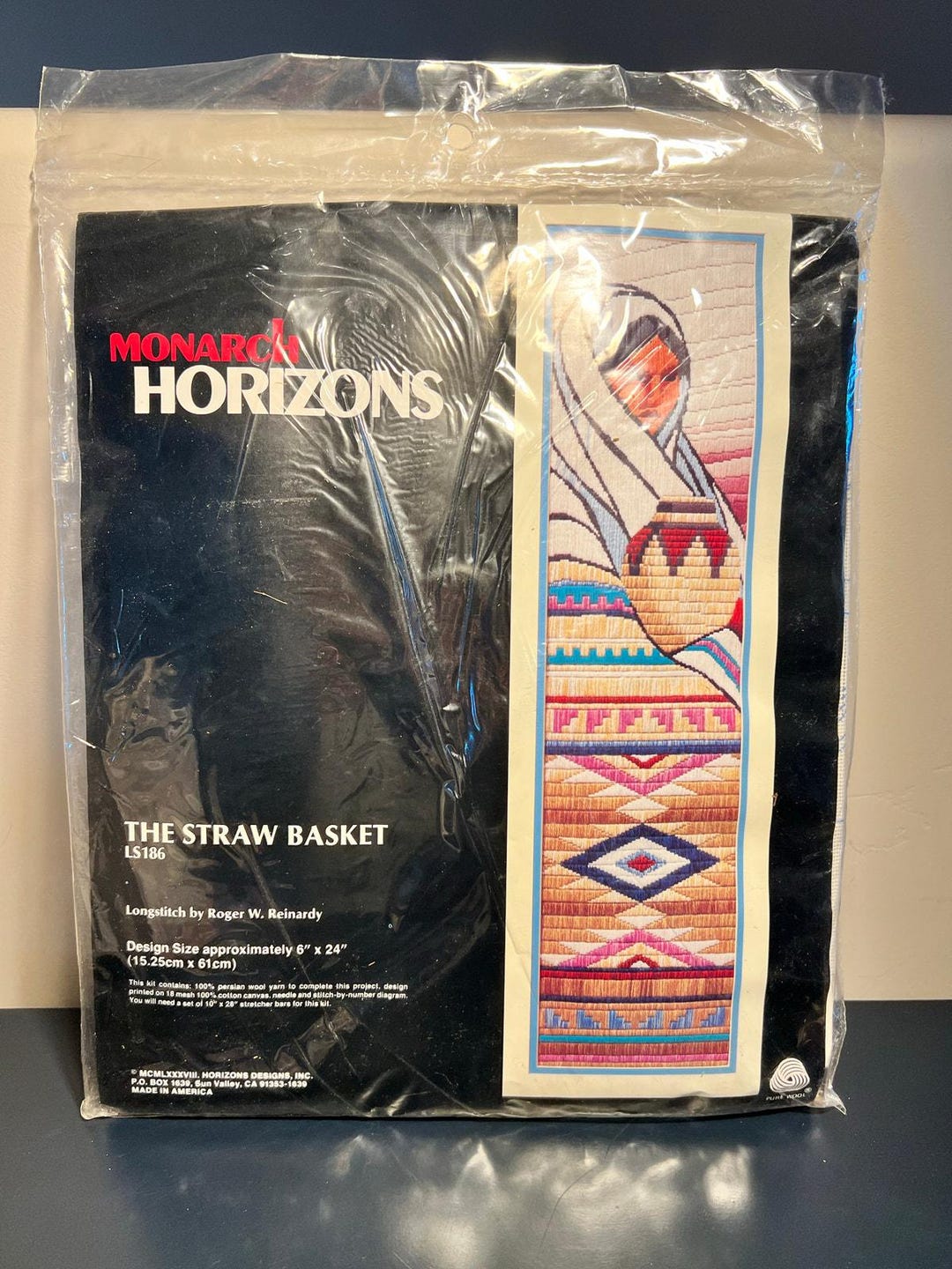 Monarch Horizons the Straw Basket Long Stitch Crewel Kit, Southwestern ...