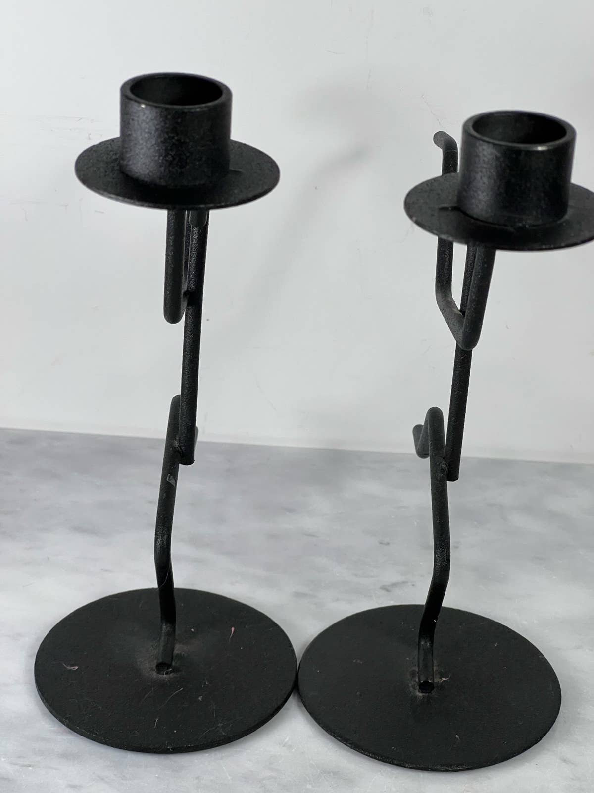 Vintage MCM Metal Stickman Candle Holders - Etsy