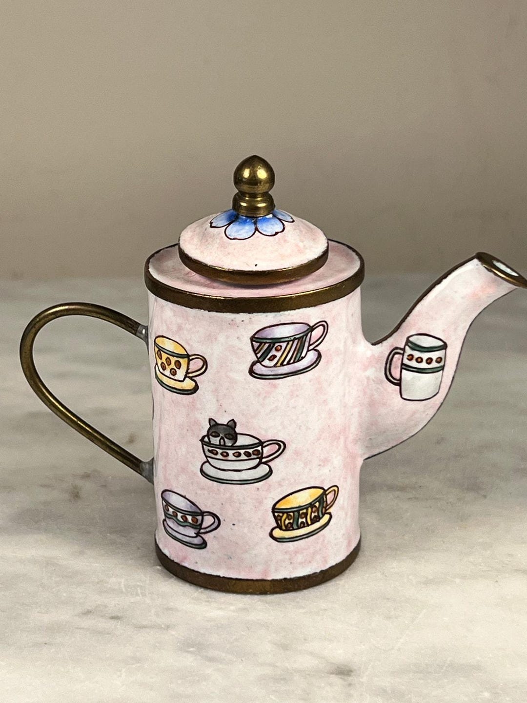 Department 56 Mini Metal Enameled Teapot - Etsy