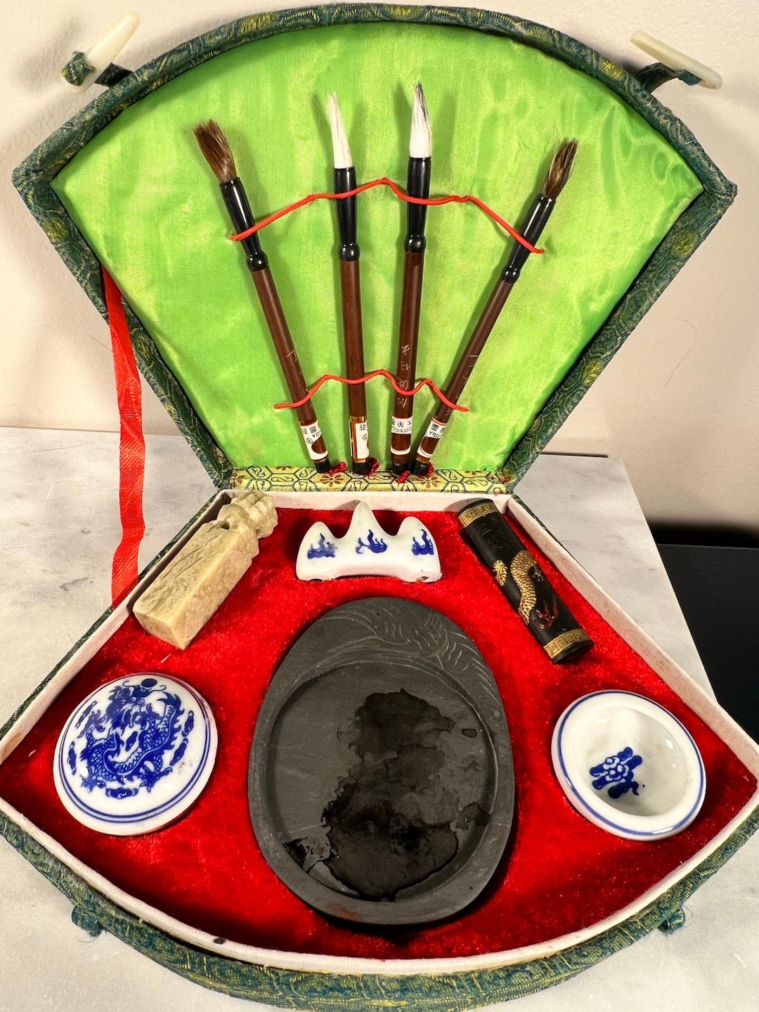 Vintage Chinese Calligraphy Set in Original Box - Etsy