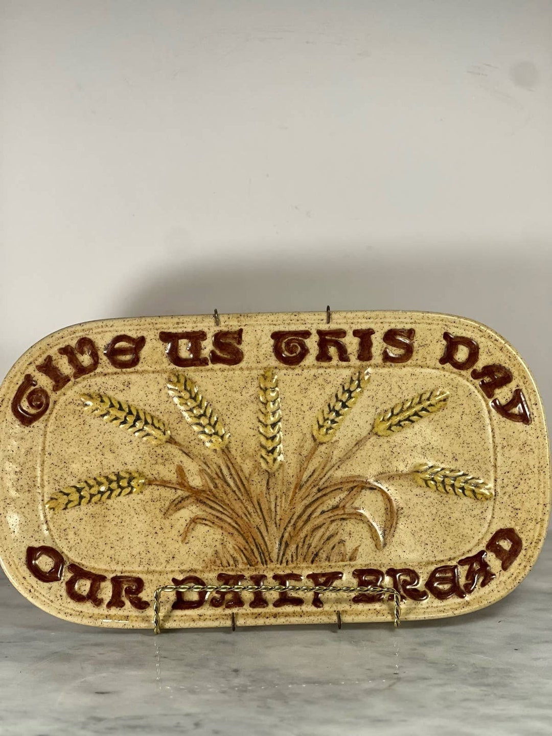 Give Us This Day Our Daily Bread Wall Platter Art Holland Mold Vintage ...