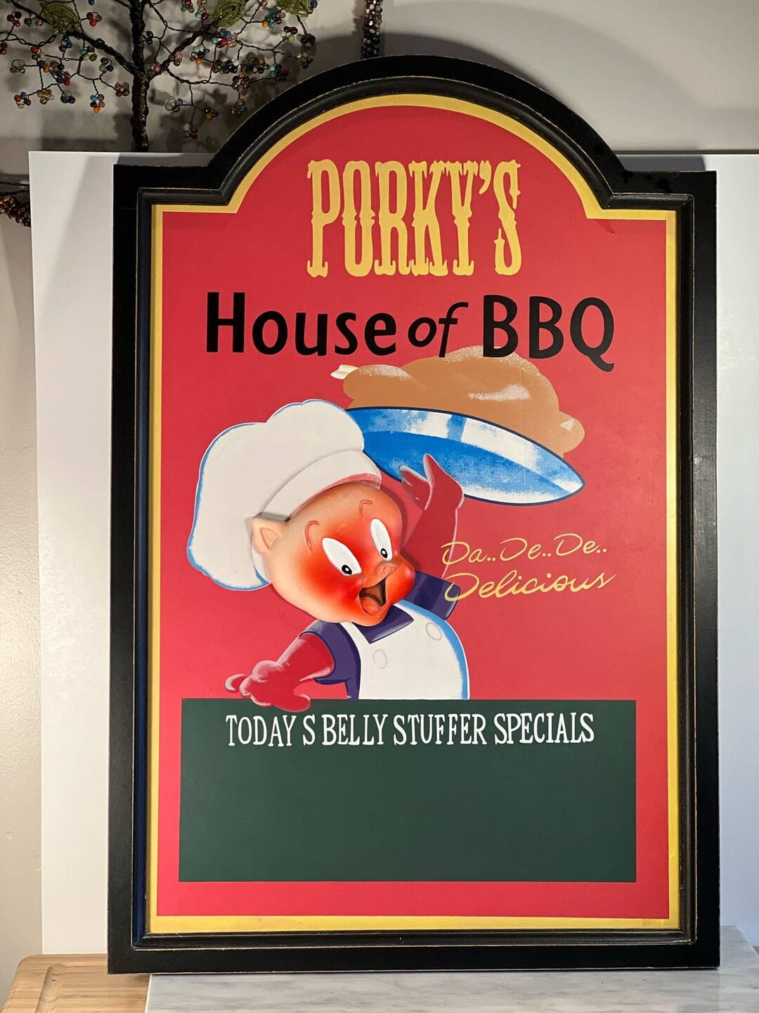 Vintage Porky’s House of BBQ Sign With Chalkboard Face is 3D - Etsy