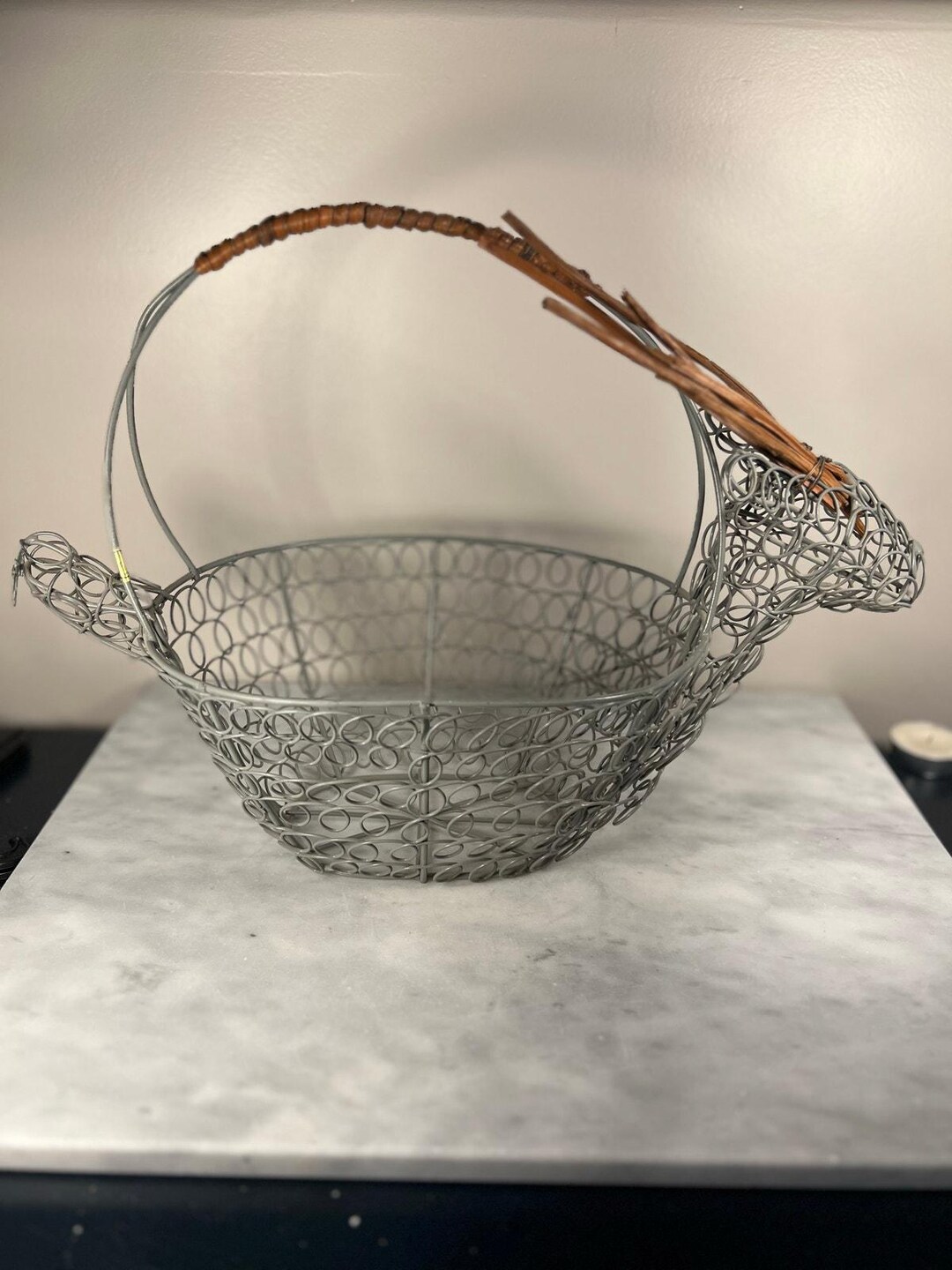 Vintage Wire Deer Basket - Etsy