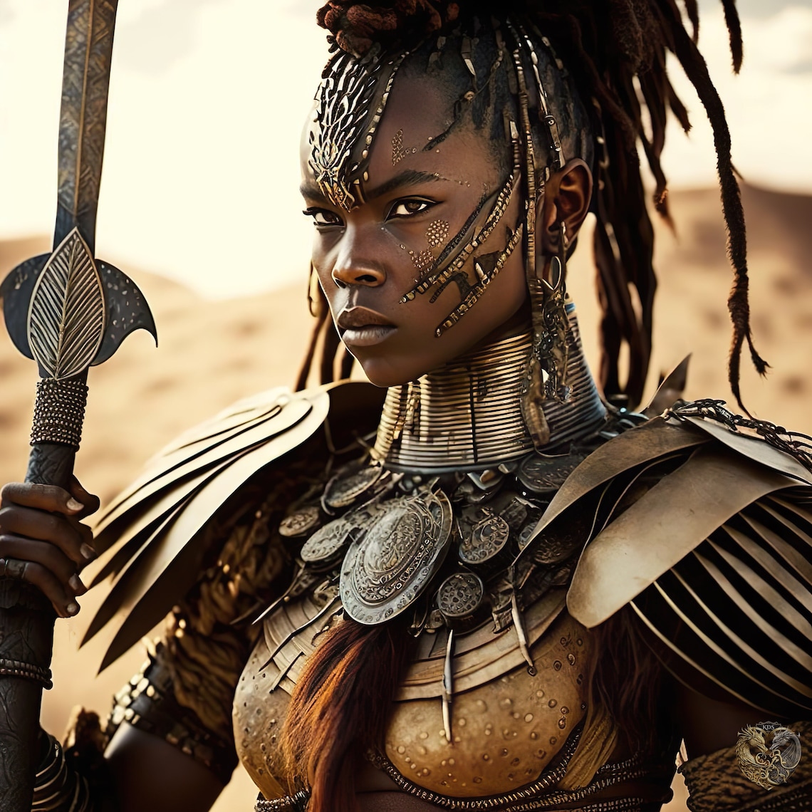 Black Female African Warrior V2 - Etsy