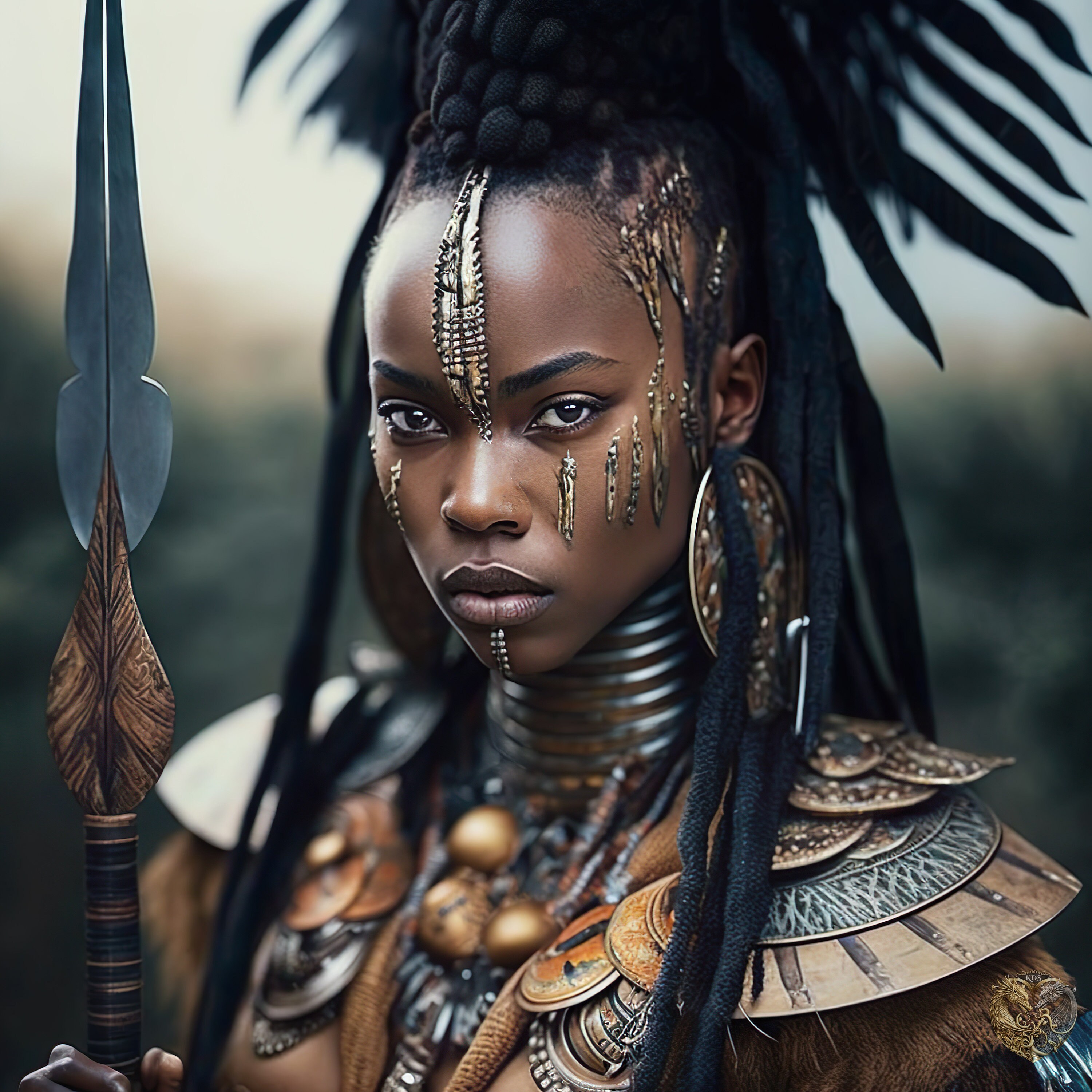 Female Warrior Painting Female Warrior Painting