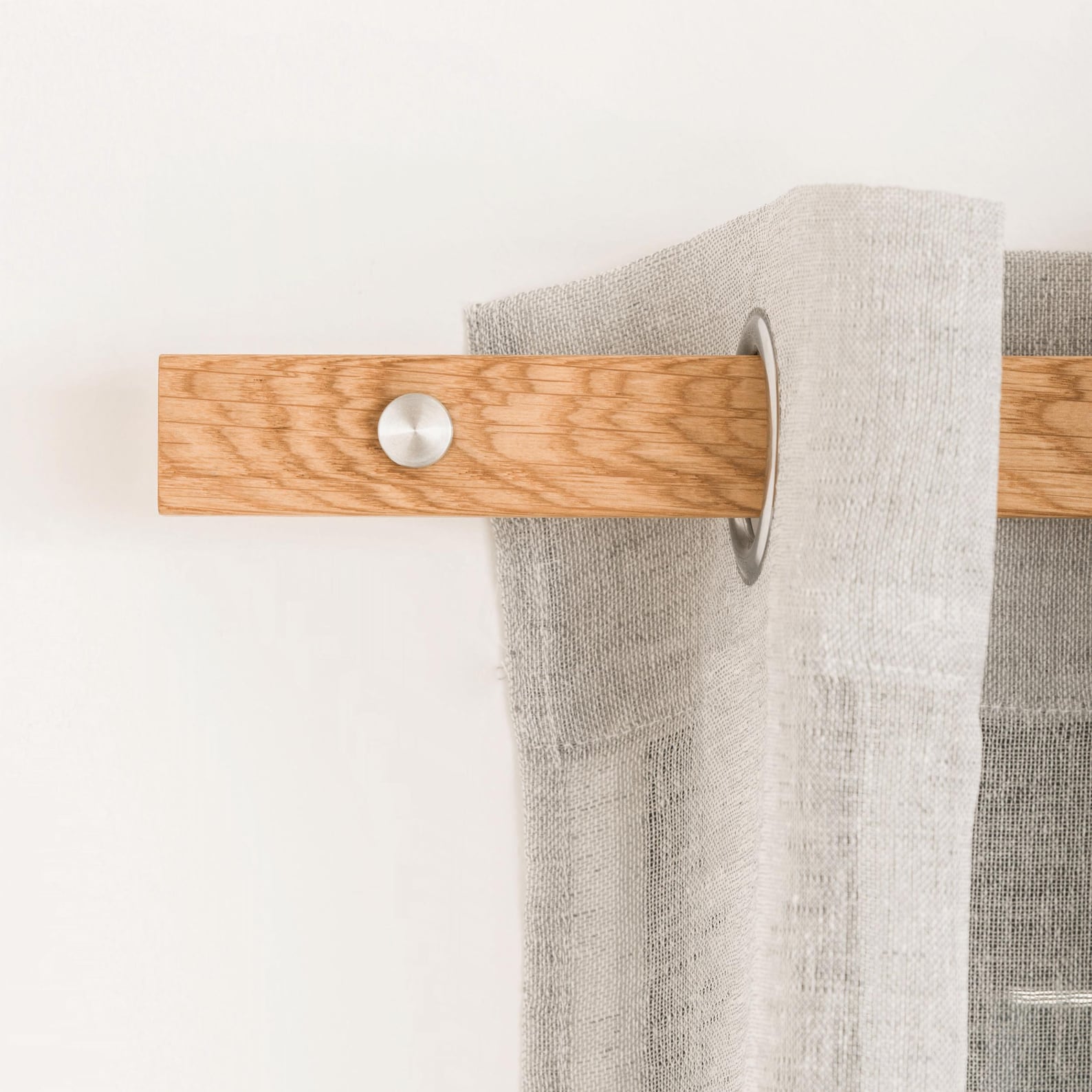 Tringle à rideau en bois massif/tringle à rideau en chêne (huilé) avec ...