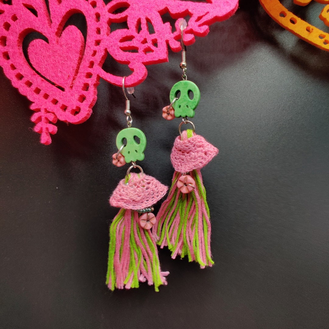 Dia De Los Muertos. Day of the Dead. Halloween. Dangle Drop Earrings ...