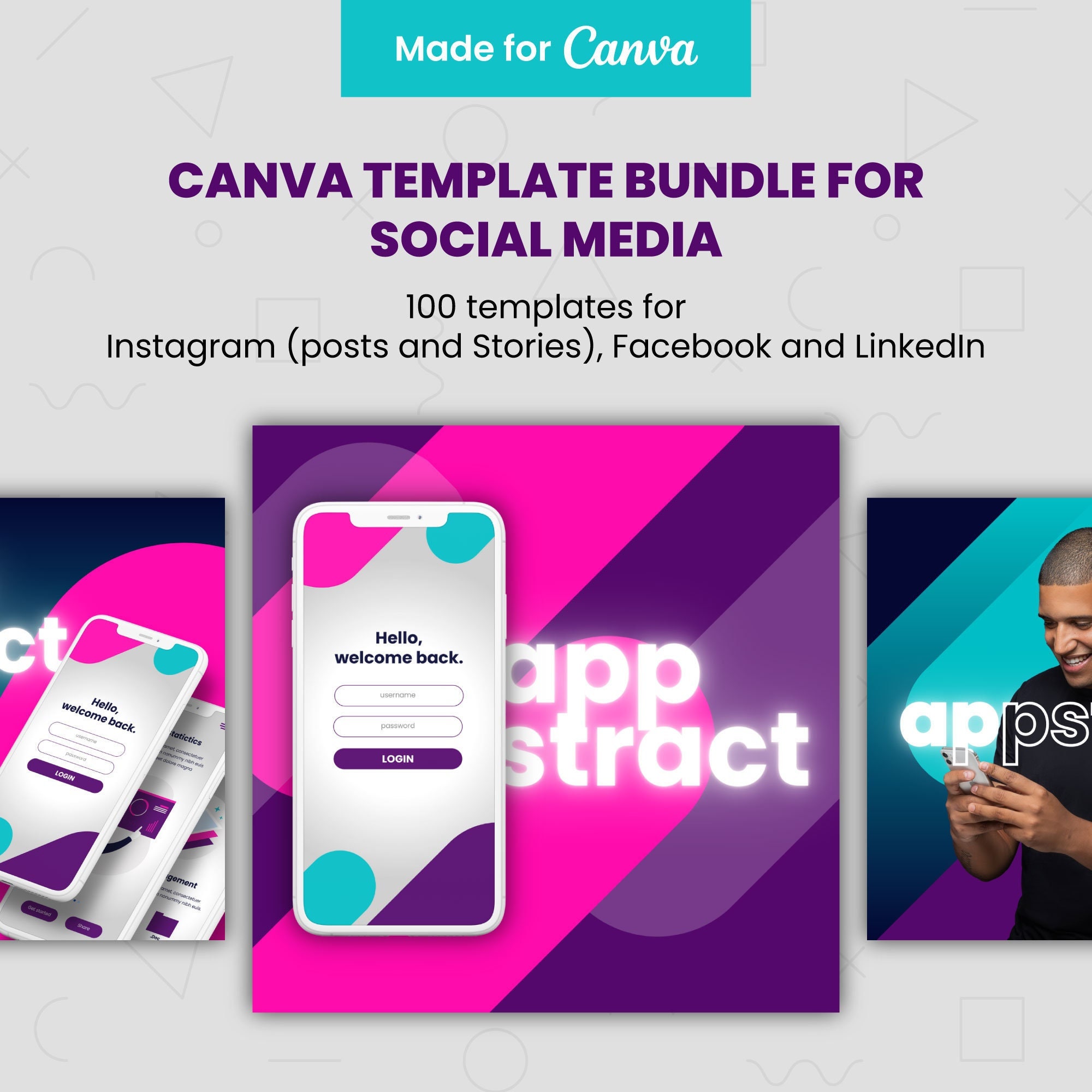 100 Canva Social Media Templates for Digital Marketing Success - Etsy