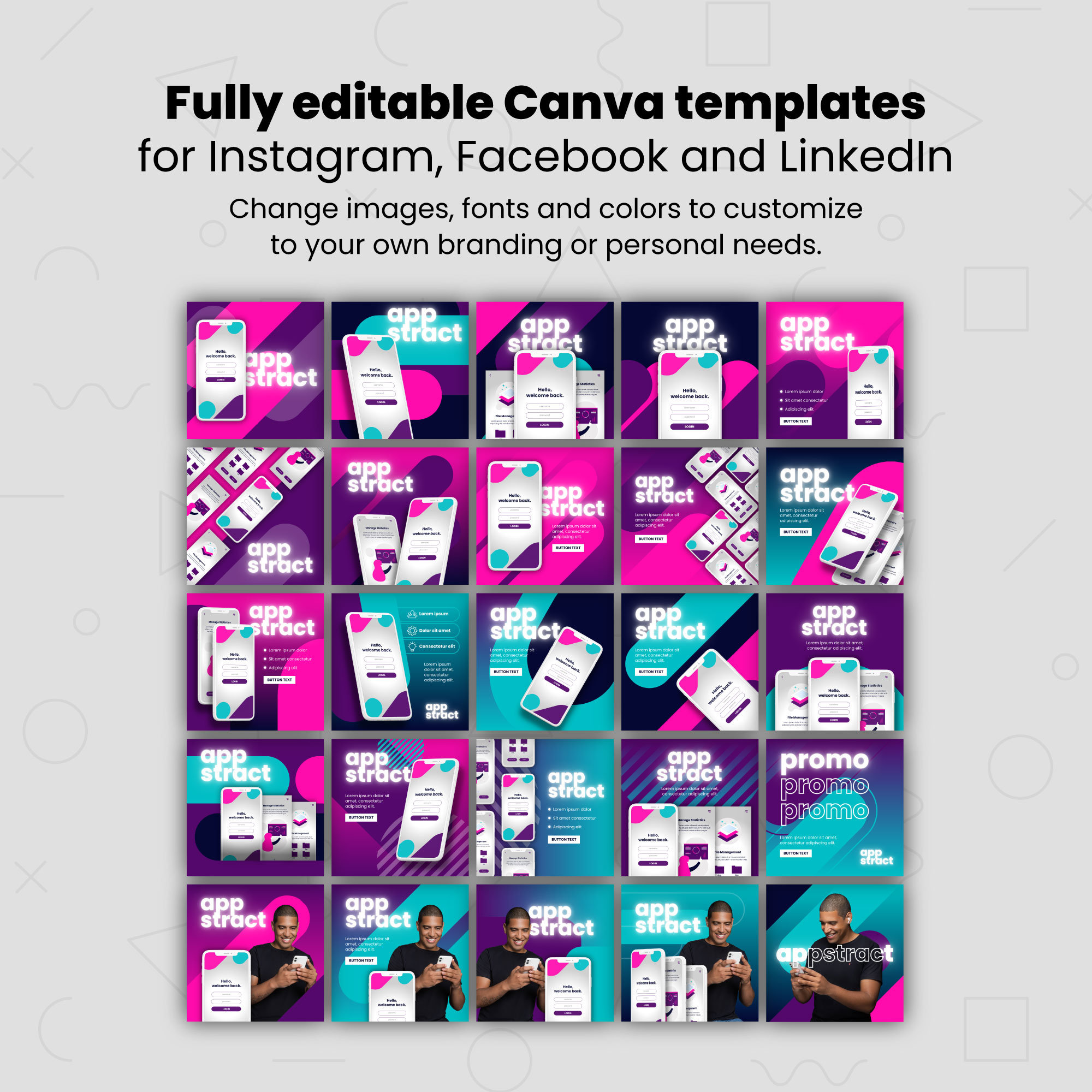 100 Canva Social Media Templates for Digital Marketing Success - Etsy