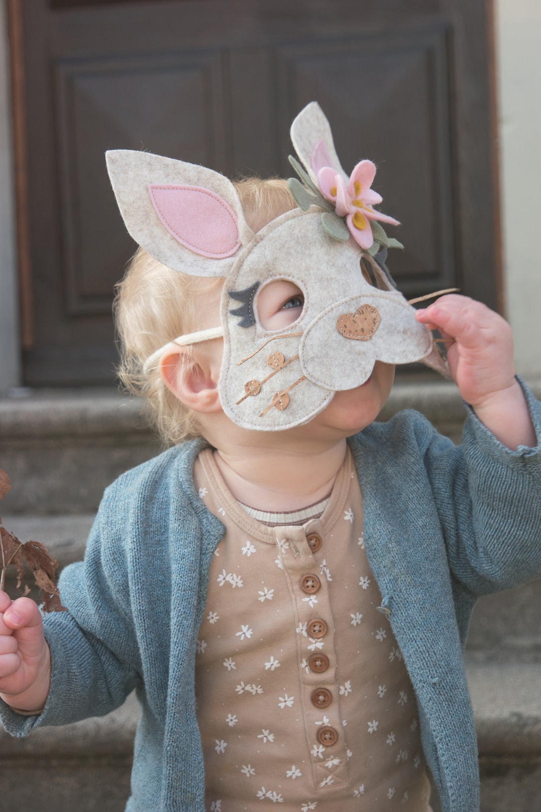 Child and Baby Costume Rabbit Head Mask in 100% Wool - Etsy