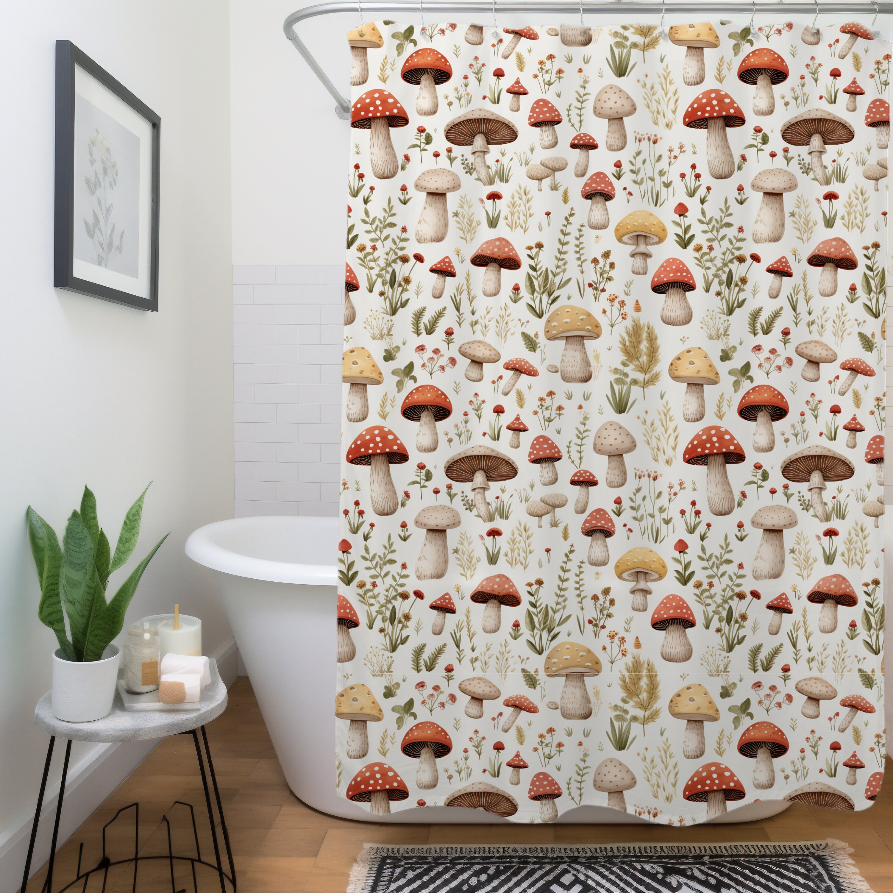 Mushroom Decor Aesthetic Shower Mushroom Bathroom Decor Cottagecore ...