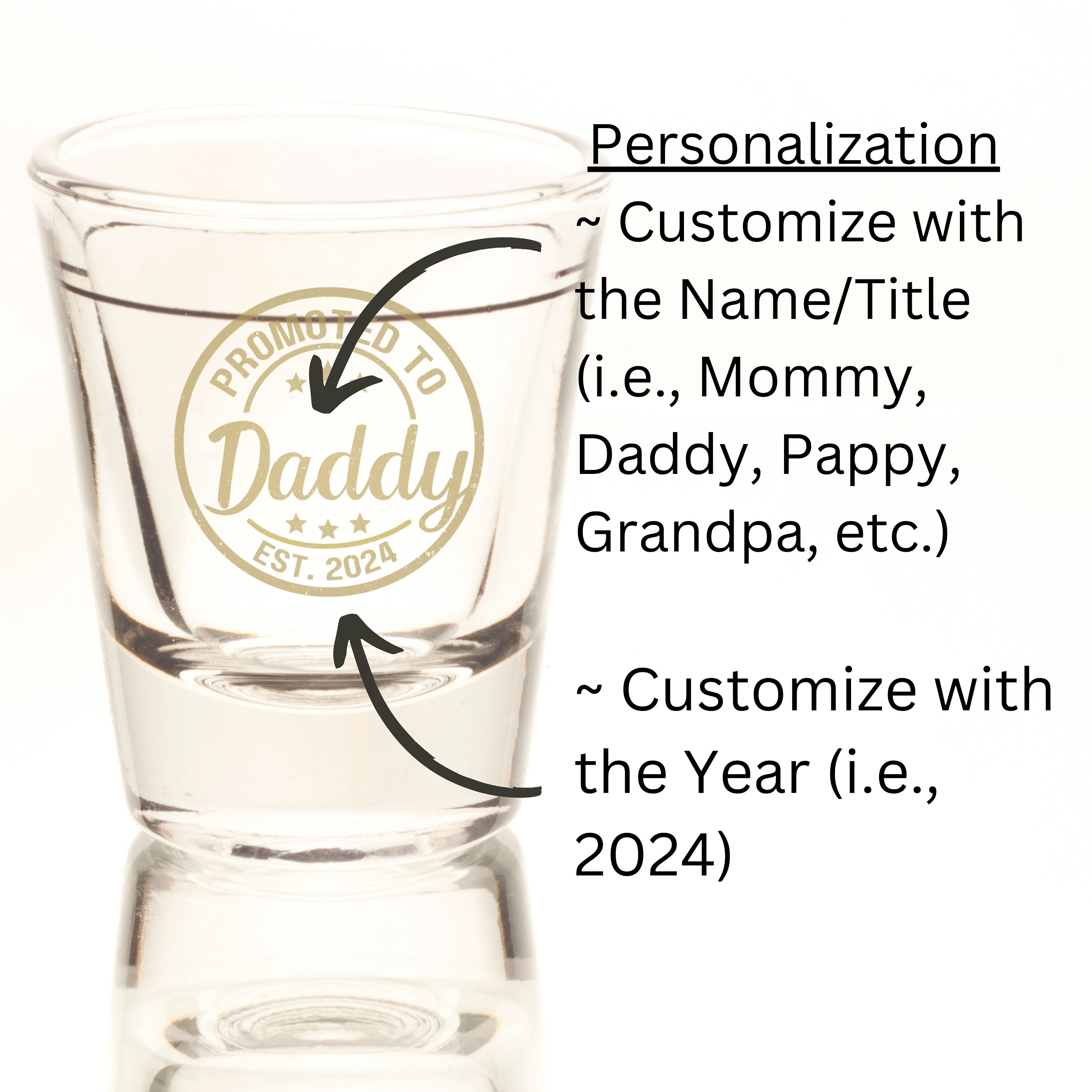 Dad Gift Glass Promoted to Daddy Whisky Glass Gift for New Dad Shot ...