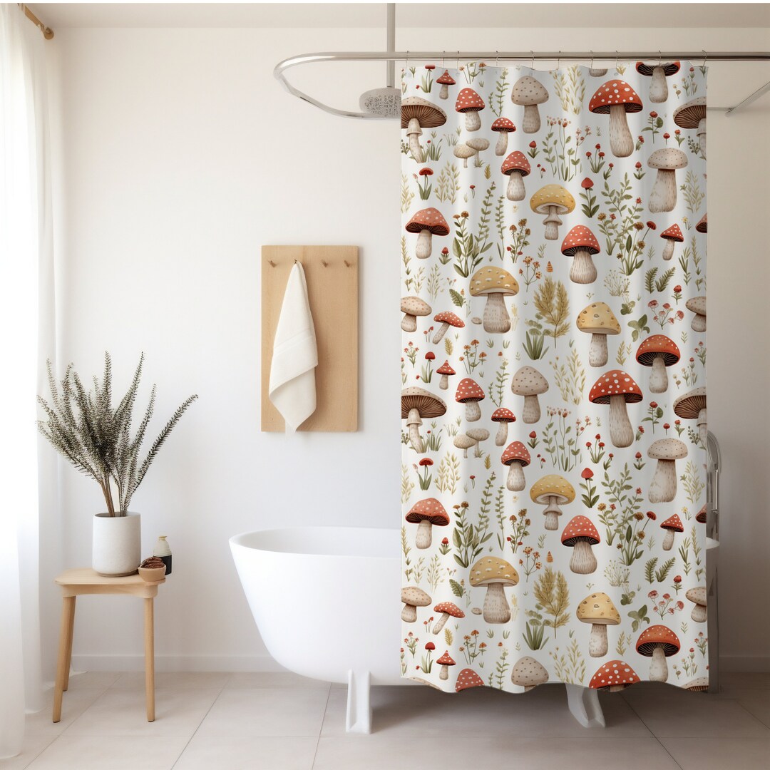 Mushroom Decor Aesthetic Shower Mushroom Bathroom Decor Cottagecore ...