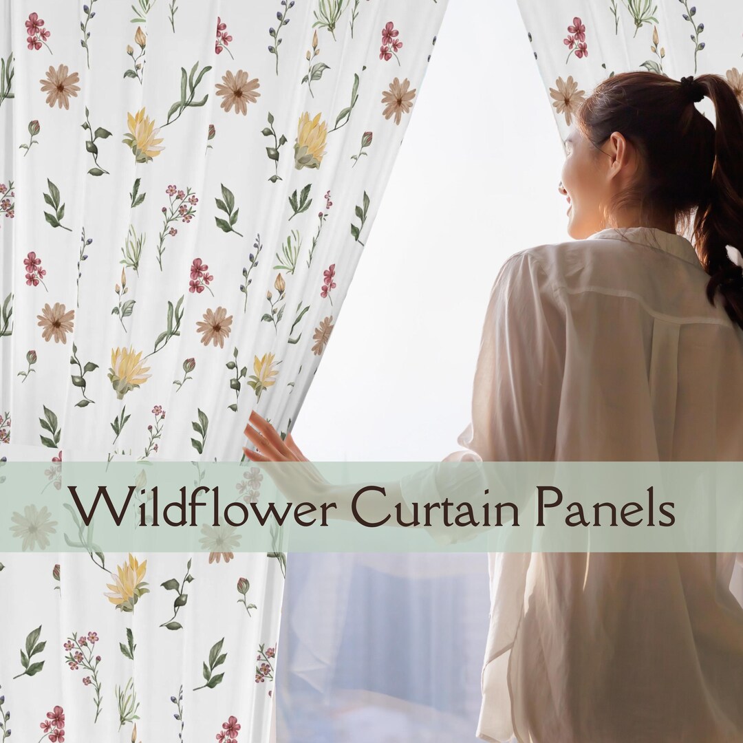Cottagecore Curtain Panel for New Home Owner Wildflower Blackout ...