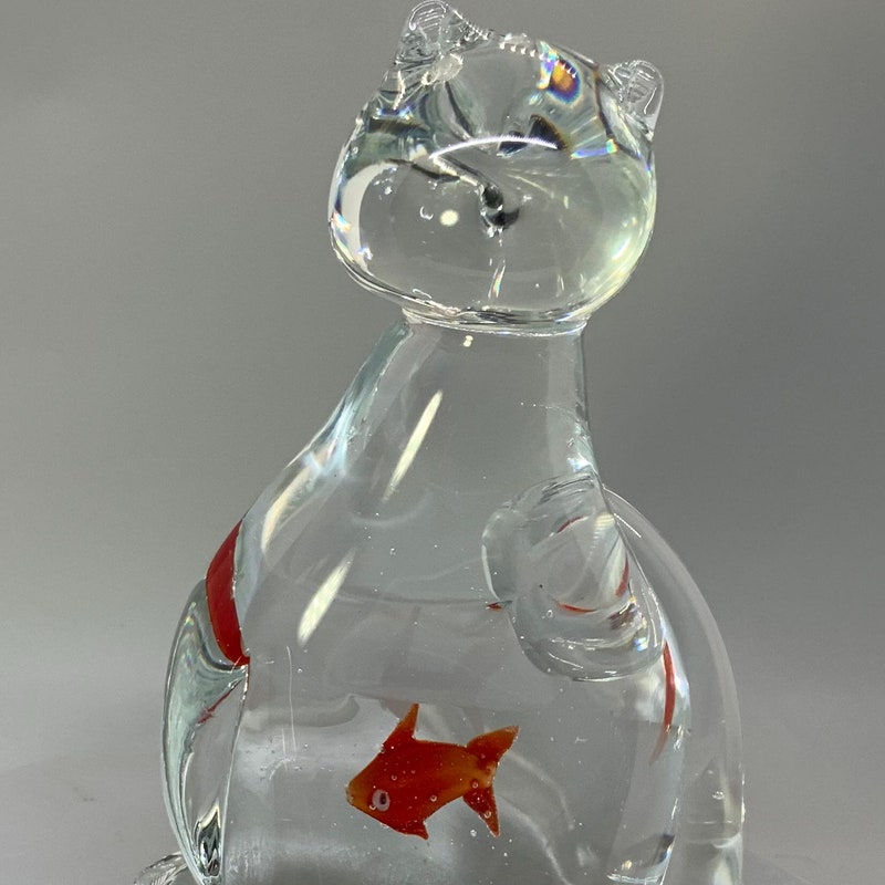 Glass Cat Figurine - Etsy
