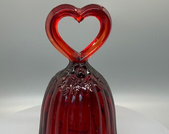 Fenton Ruby Red Vintage Barrell Glass Bell - Etsy