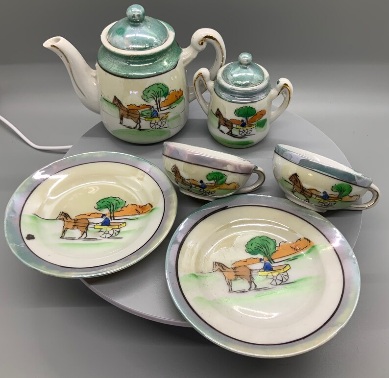 Vintage Childrens Lusterware Tea Set Made in Japan - Etsy