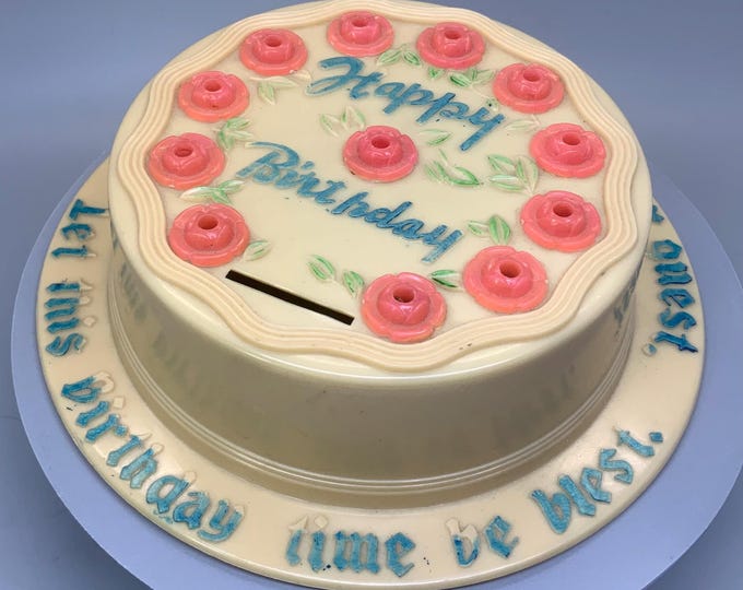 Vintage Religous, Happy Birthday, Coin Bank-cake Topper - Etsy
