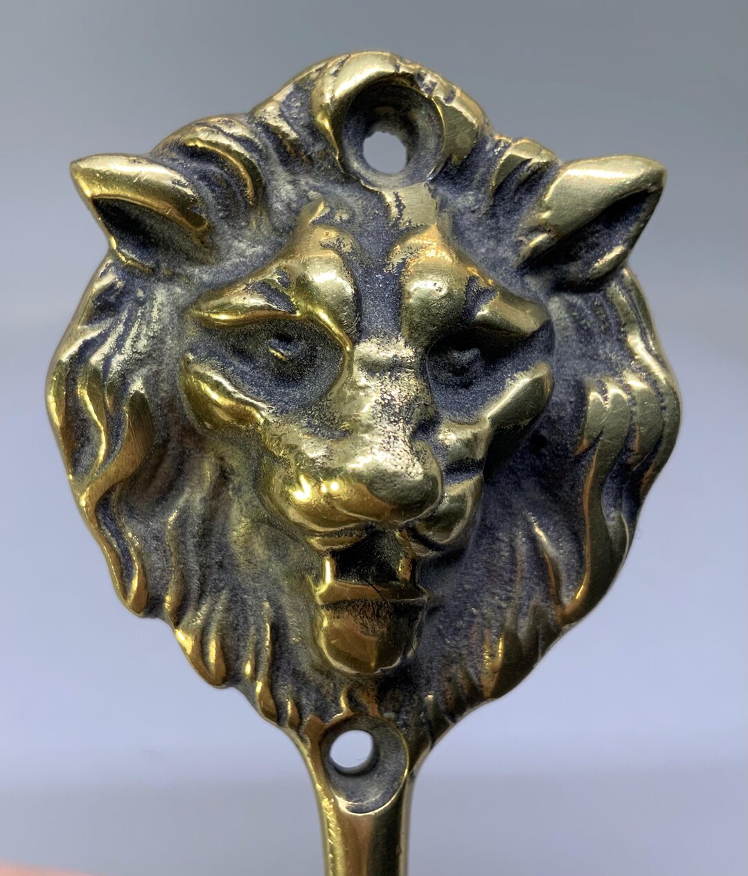 Vintage Solid Brass Lion Head Wall Hook - Etsy