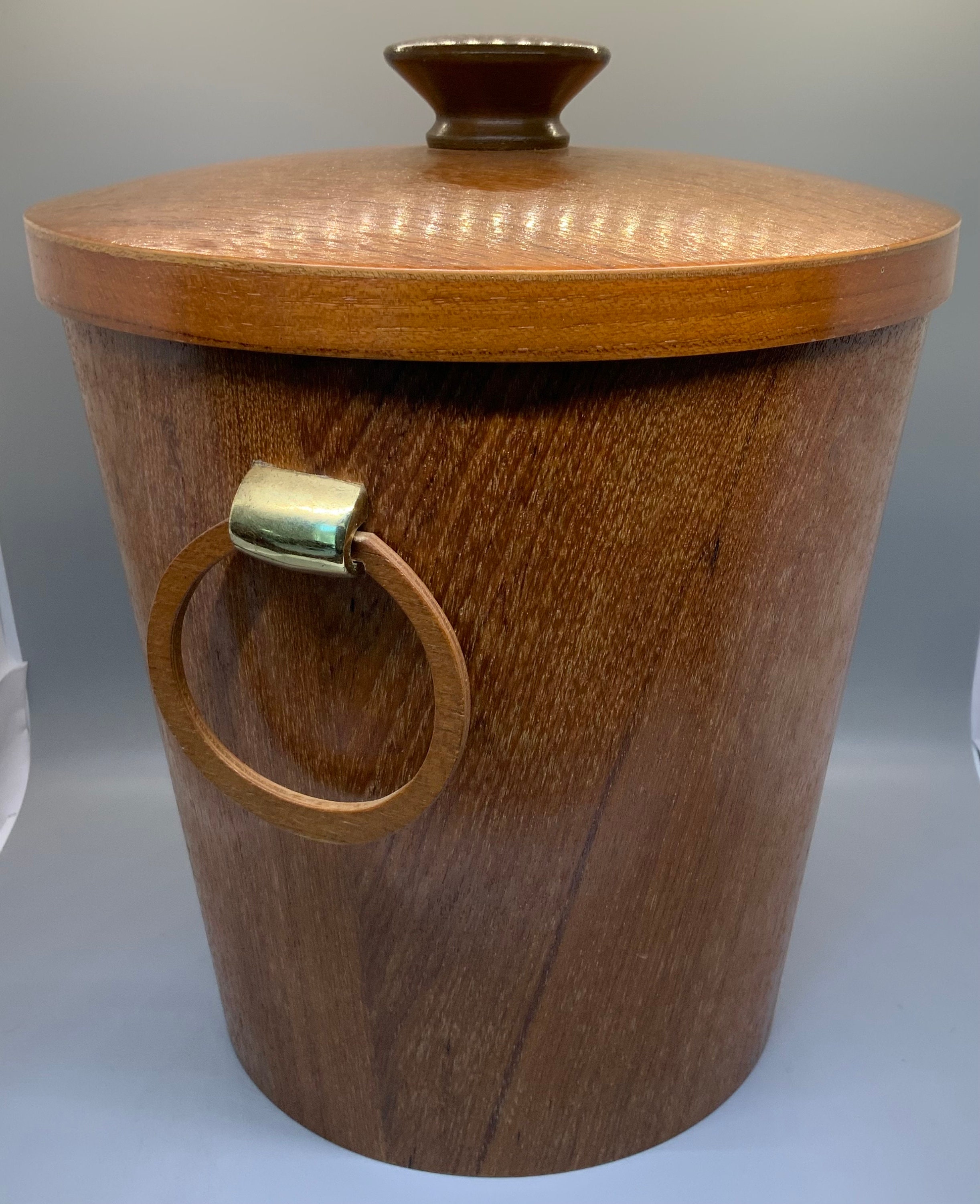 Mid Century Modern Large Teak Wood Ice Bucket - Etsy