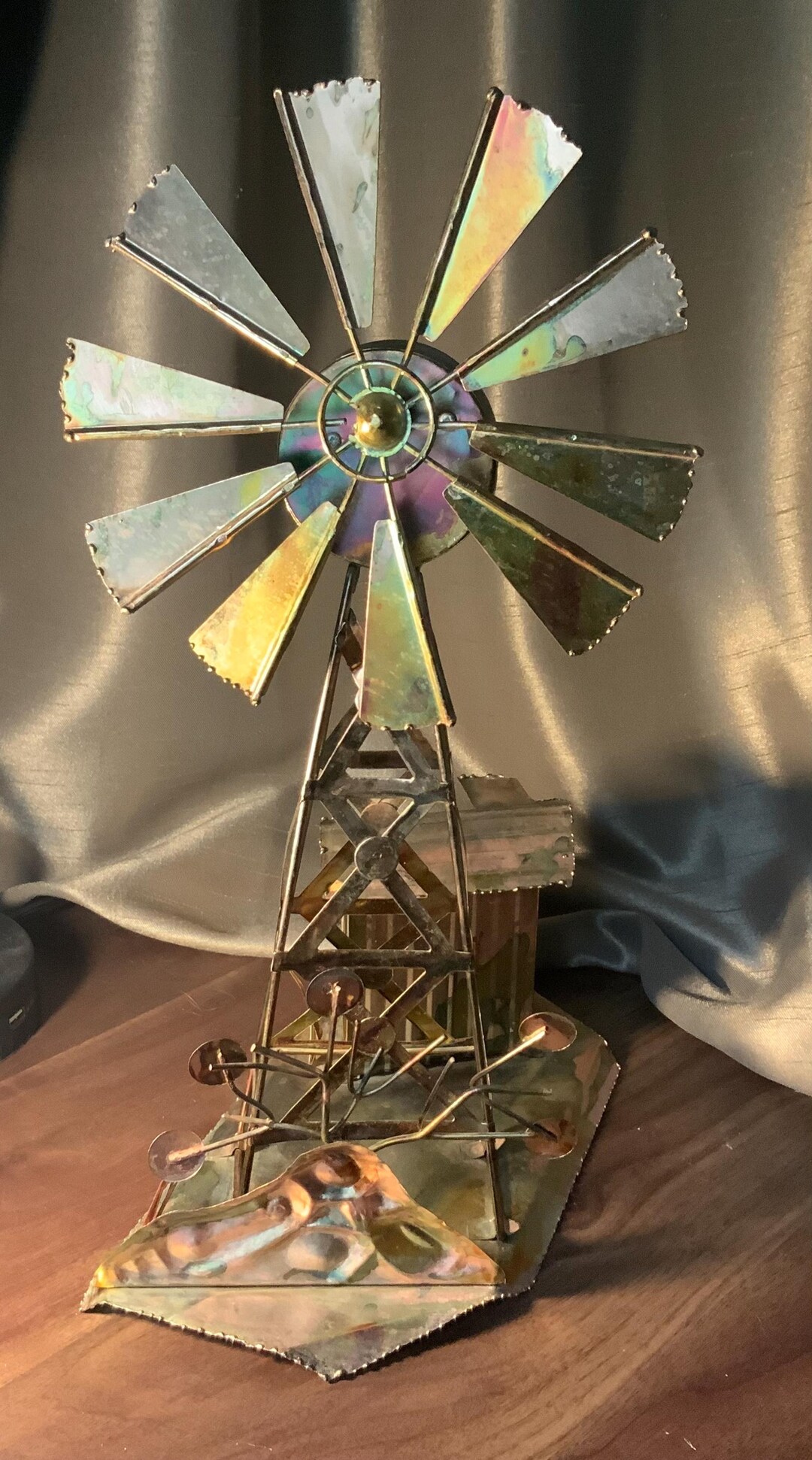 Vintage, Very Tall Windmill Metal Art Sculpture With Music Box - Etsy