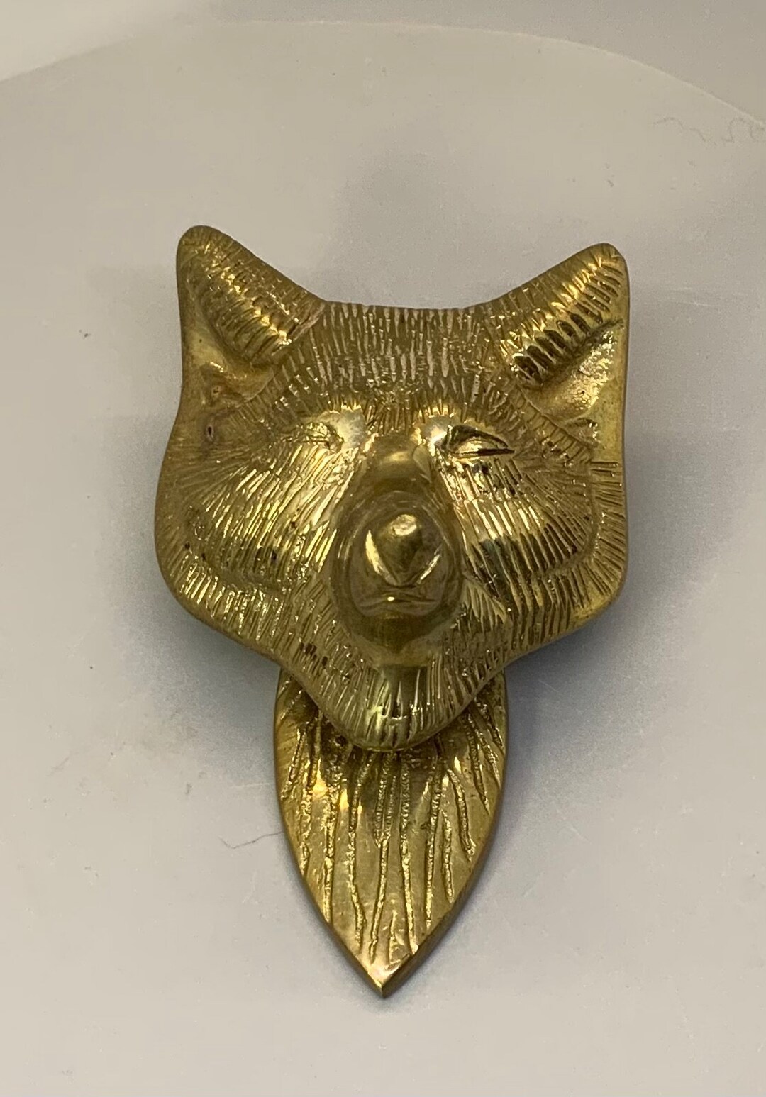 Solid Brass Fox Head Door Knocker - Etsy