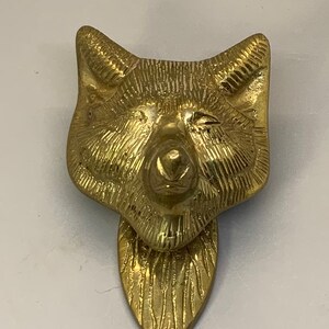 Solid Brass Fox Head Door Knocker - Etsy