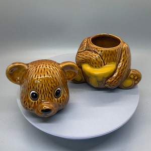 Vintage Bear Honey Pot Jar With Lid - Etsy
