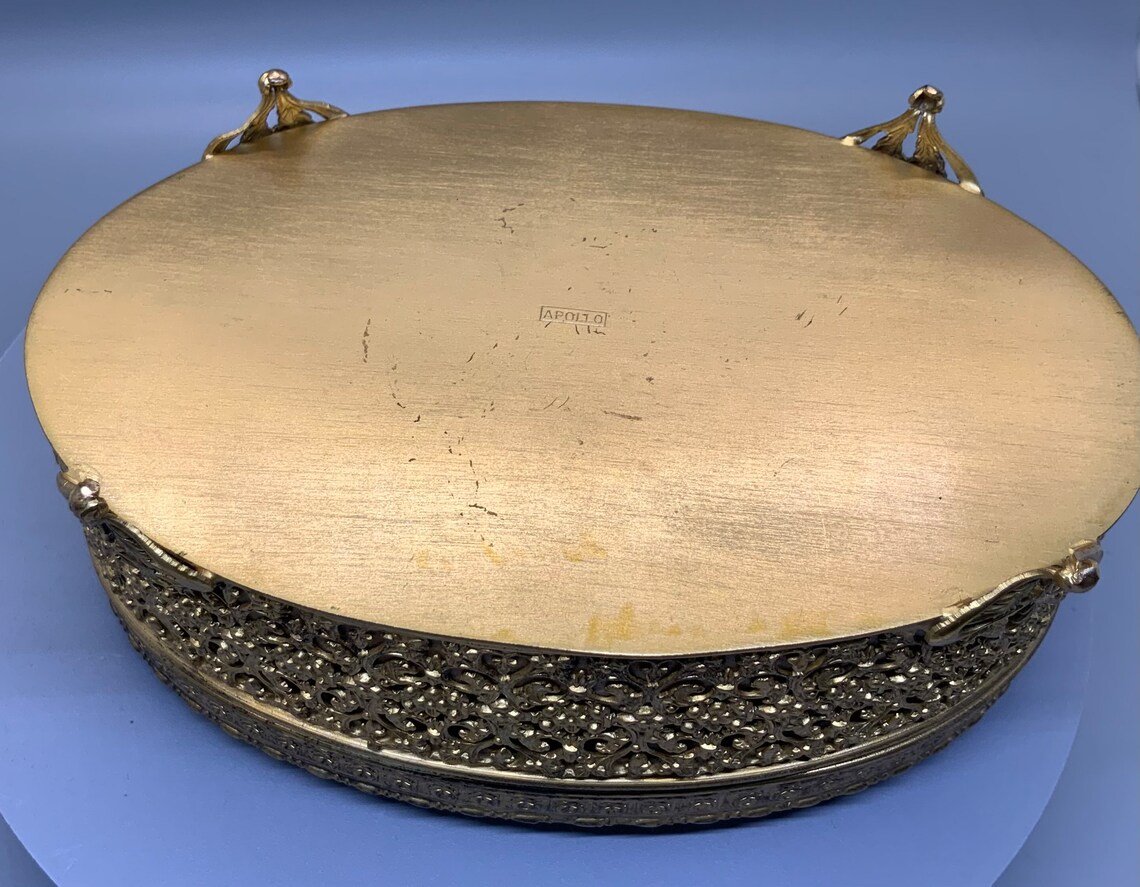 Vintage 1950s Vintage Oval Hollywood Regency Jewelry Box - Etsy