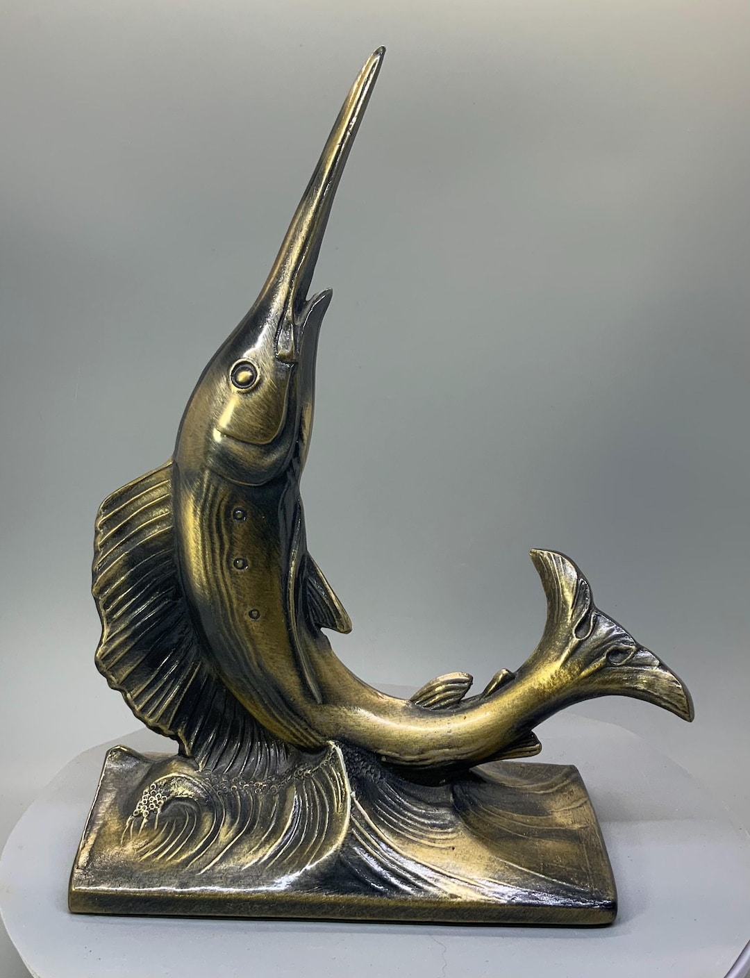 Vintage Brass Swordfish Sculpture, Nautical Coastal Decor - Etsy
