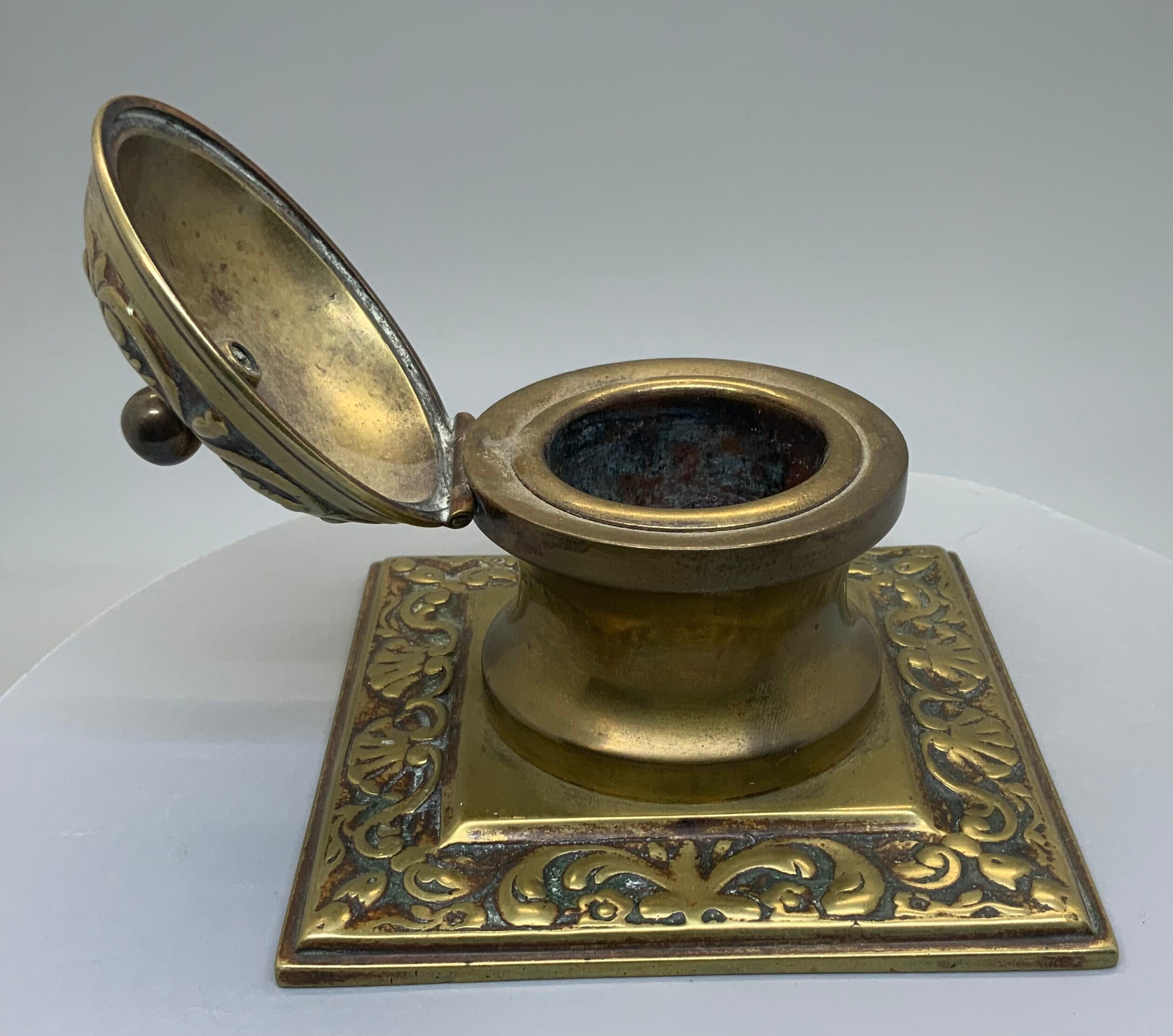 1900s Victorian Solid Brass Square Inkwell - Etsy