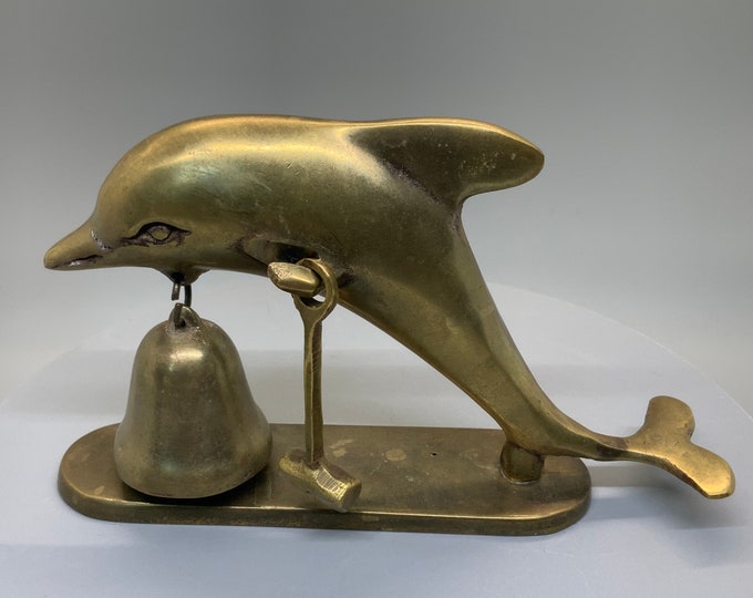 Vintage Brass Dolphin Hotel Bell - Etsy