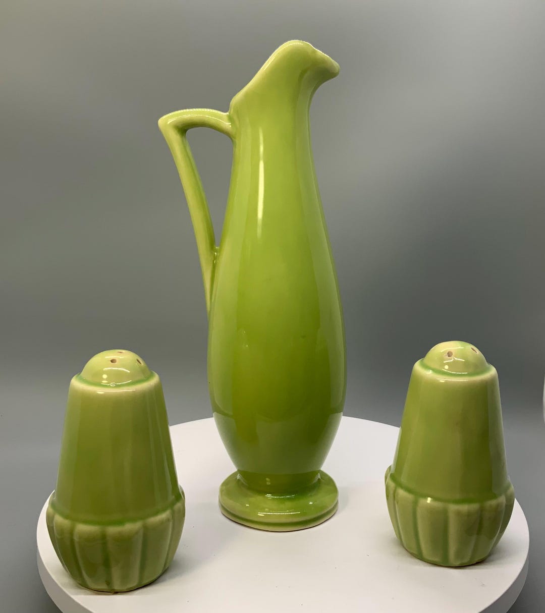 Vintage Matching, Pottery Pitcher and Salt and Pepper Shakers - Etsy