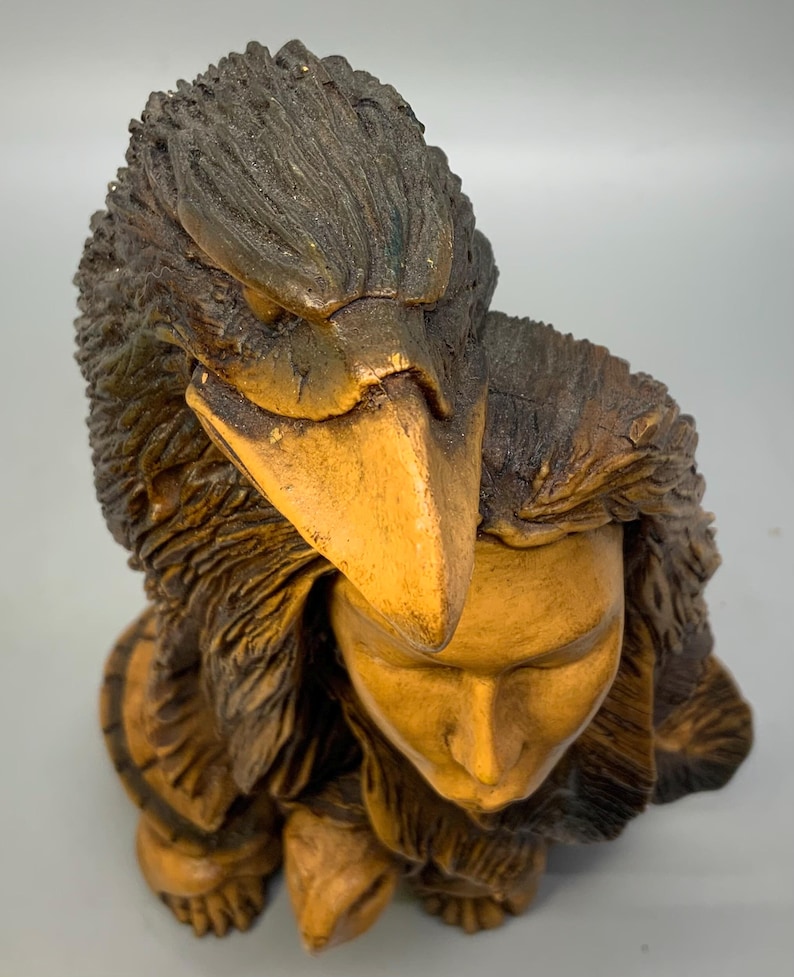 Vintage “mother Earth Contemplating Tomorrow” Eagle Turtle Spirit Art ...