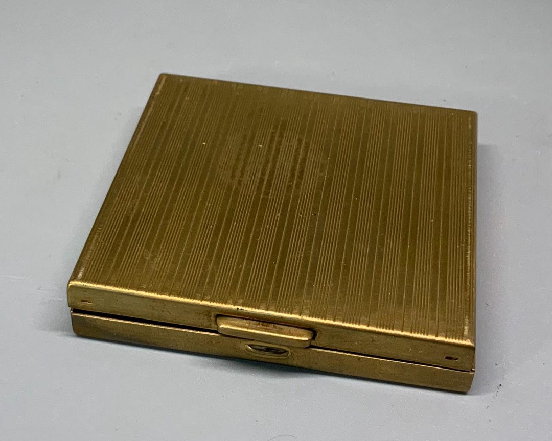 Vintage Mirrored Gold Makeup Compact-case - Etsy