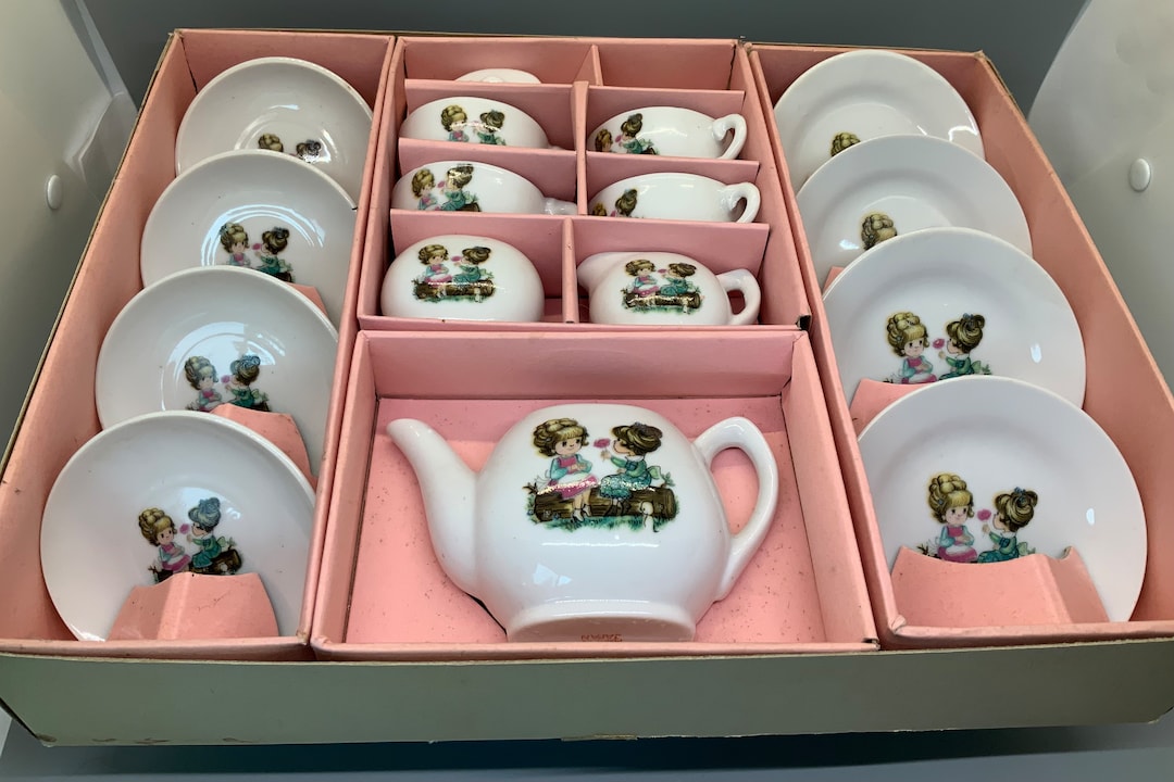 Vintage Children’s Toy China Tea Set in Original Box - Etsy