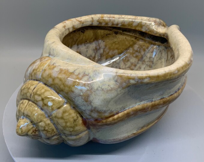 Vintage Glazed Art Pottery Seashell Planter, Vase or Bowl - Etsy