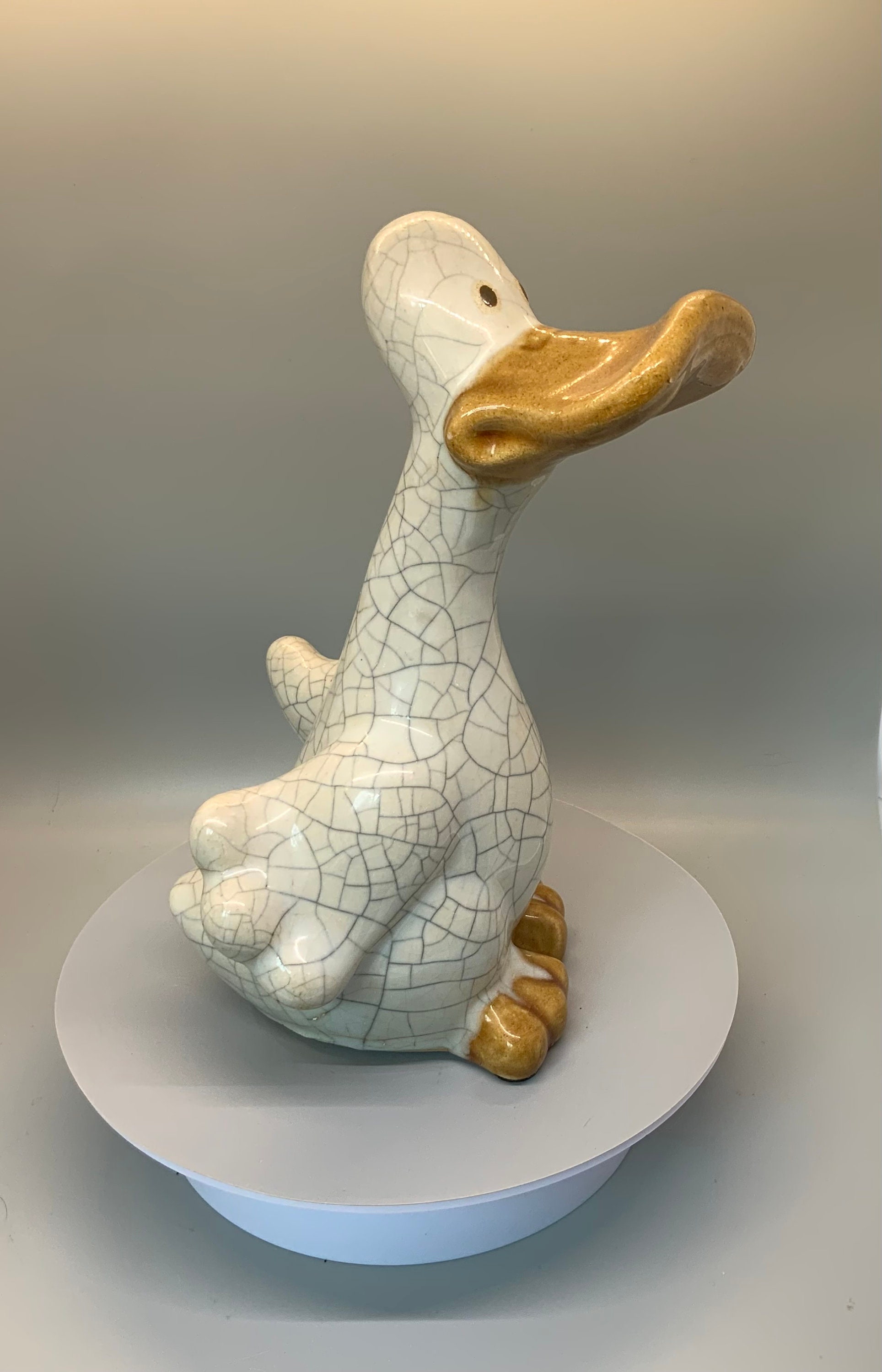 Large Ceramic Duck With Crackle Look - Etsy