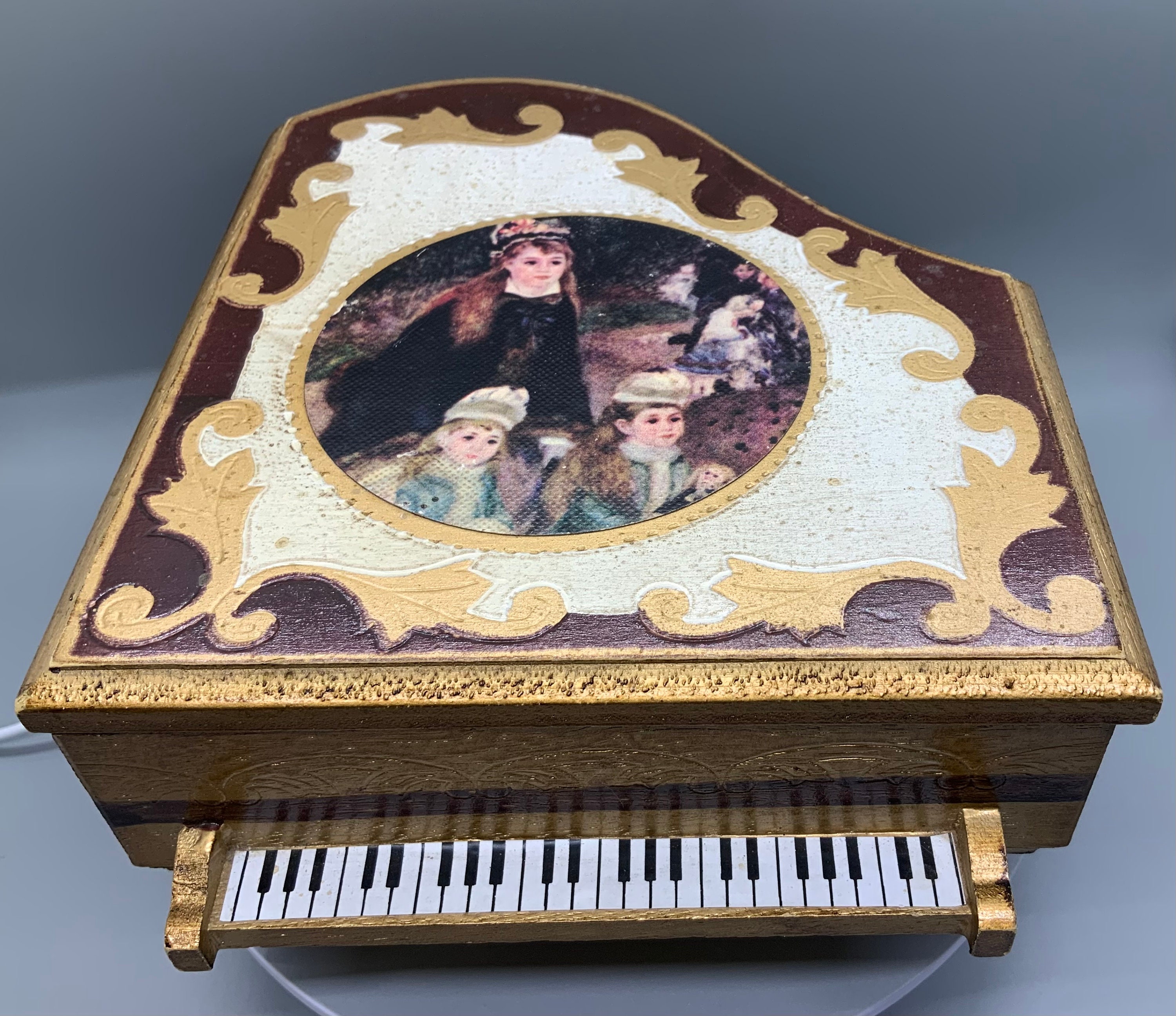 Vintage Florentine Style Wood Piano Shaped Jewelry Box and Music Box - Etsy